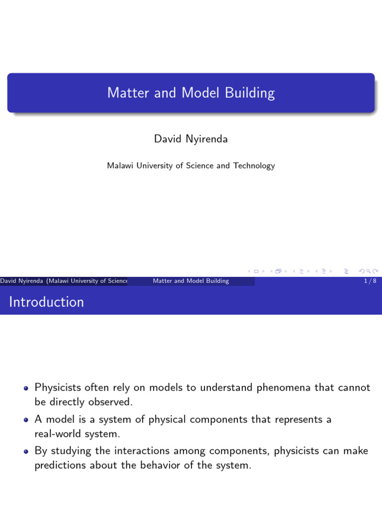 Matter and Model Building | PDF | Matter | Atoms