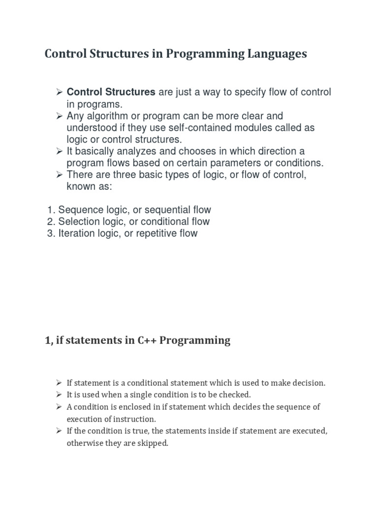 Control Structures | PDF | Control Flow | Namespace Control Structures | PDF | Control Flow | Namespace