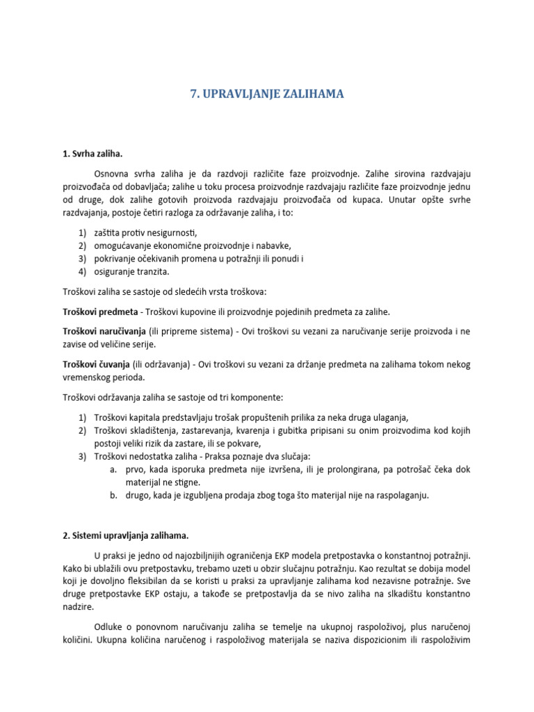 Upravljanje Zalihama | PDF