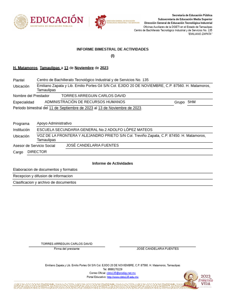 Informe-Bimestral-1 2 | PDF | México