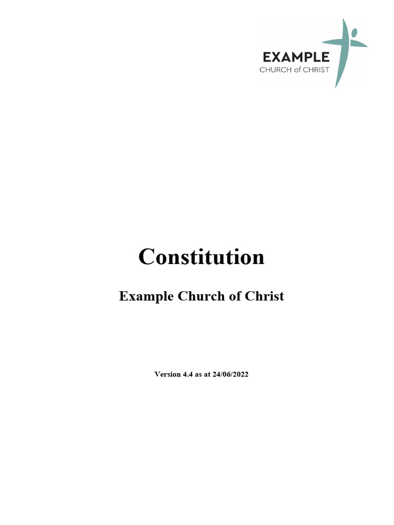Example Church of Christ Constitution | PDF | Indemnity | Salvation