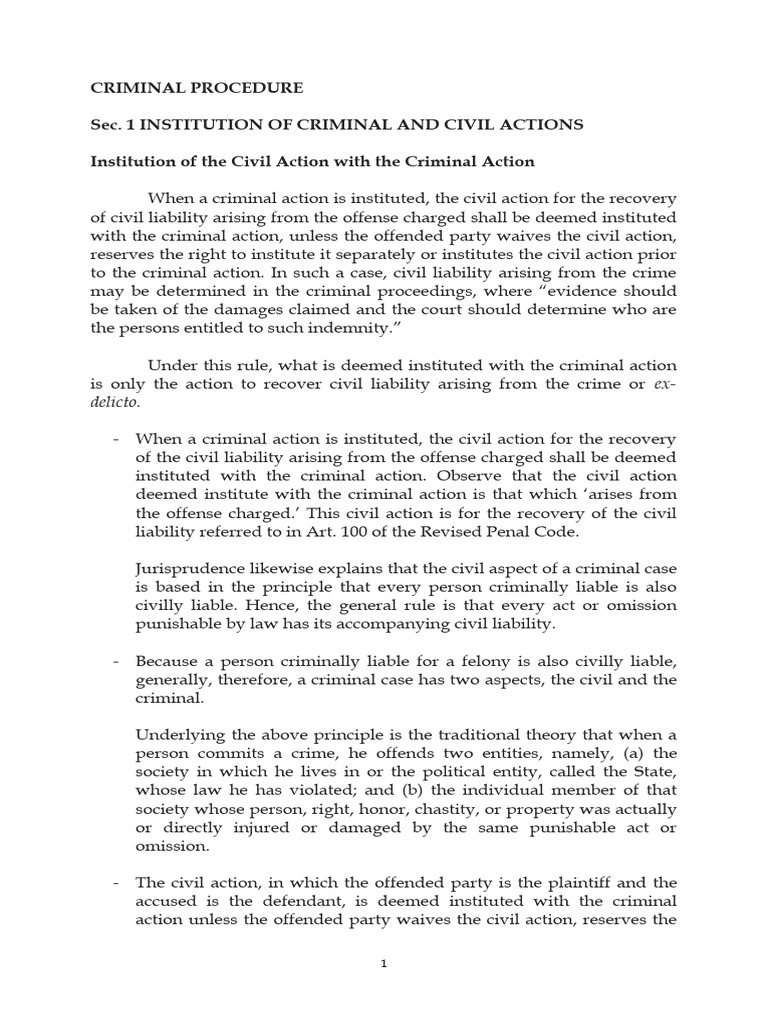 Criminal and Civil Action Procedures | PDF | Acquittal | Crimes