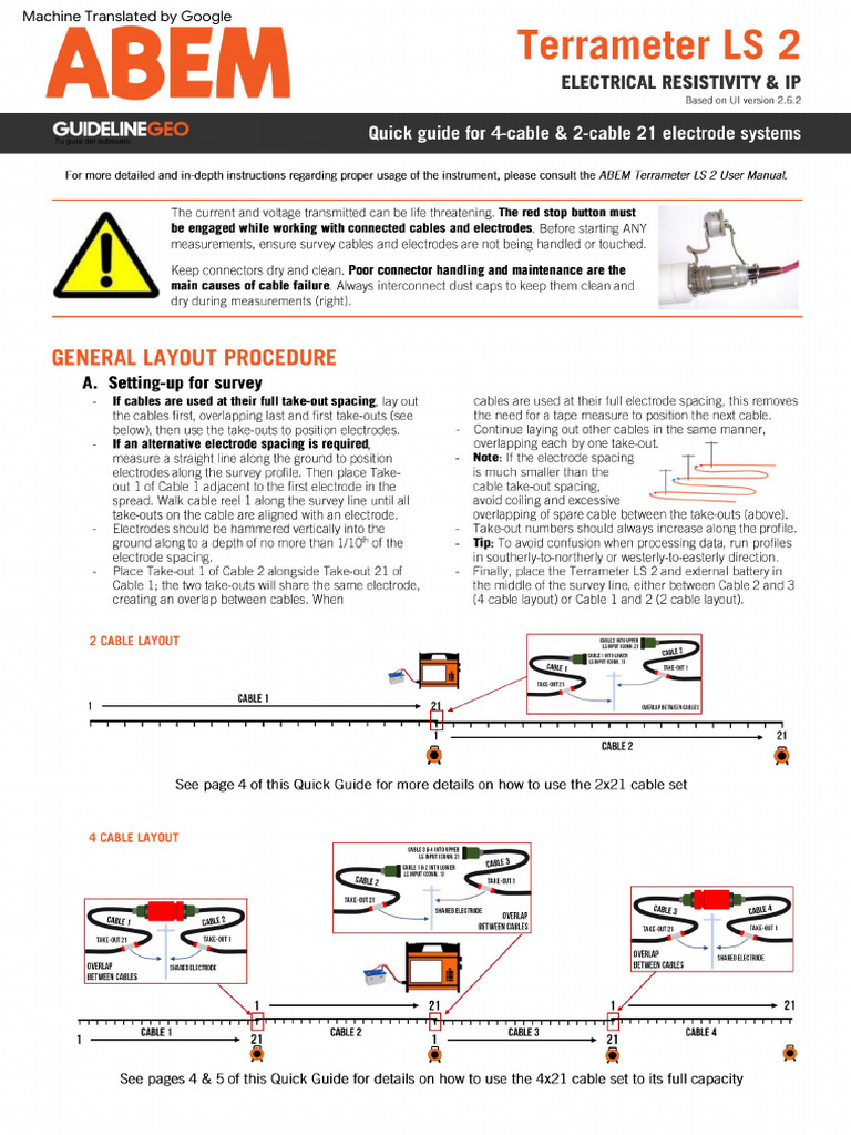 Terrameter LS 2 Quick Start Guide 4x21 2x21 Electrode February2023 1 | PDF