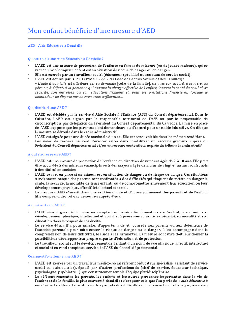 Fiche AED | PDF