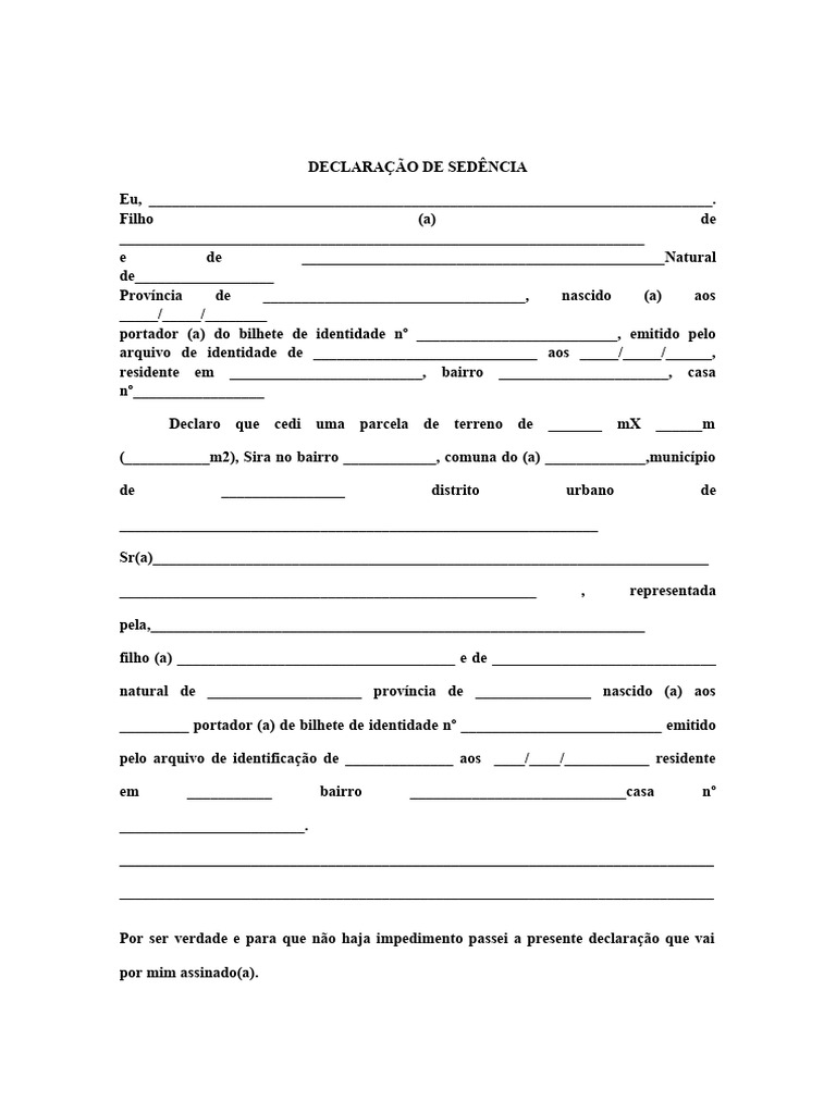 Declaração de Cedência 3 | PDF