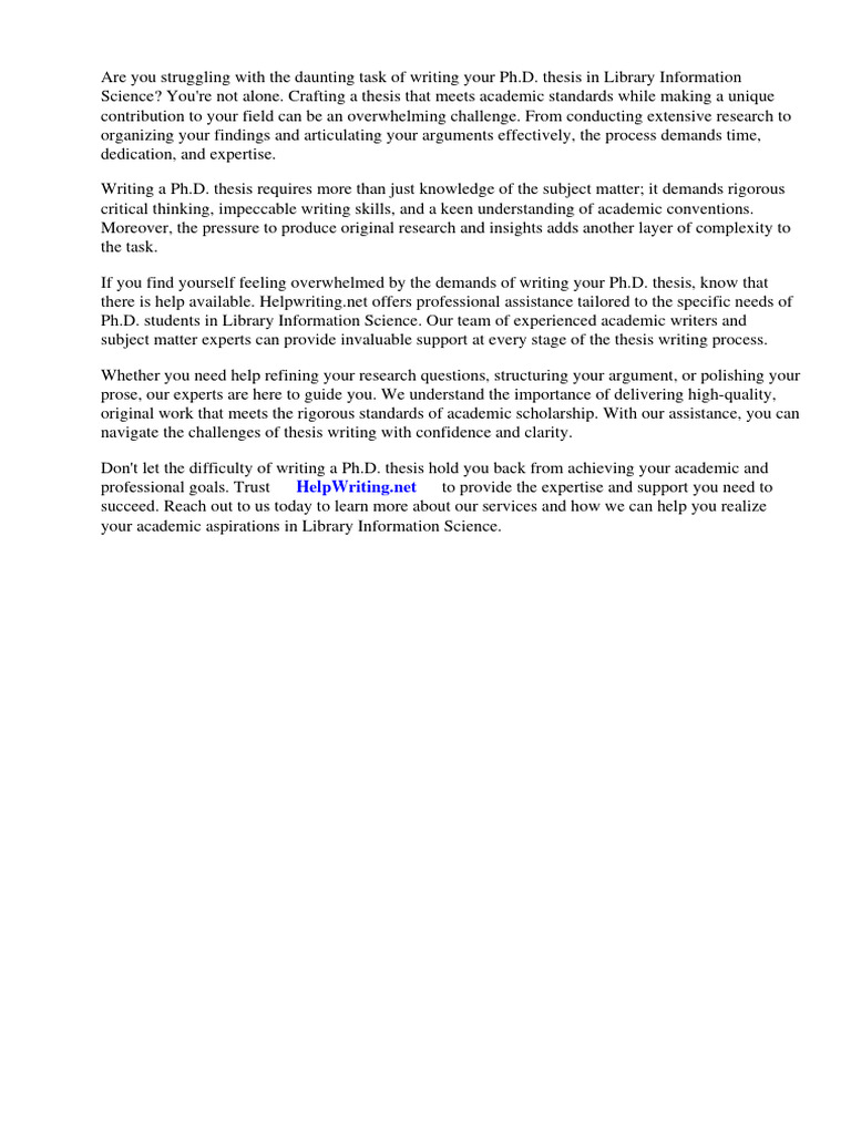 PHD Thesis Library Information Science | PDF