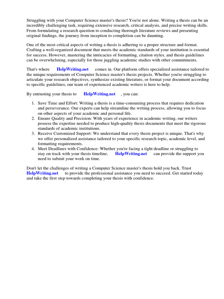 Computer Science Masters Thesis Template | PDF | Thesis | Computer Science