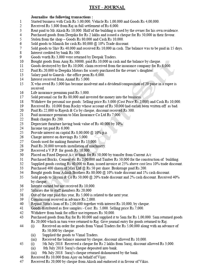 Test - Journal | PDF