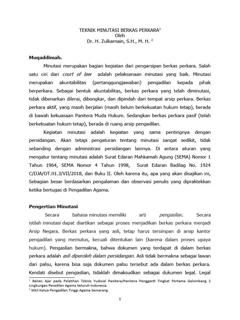 Teknik Minutasi Berkas Perkara Pidana | PDF
