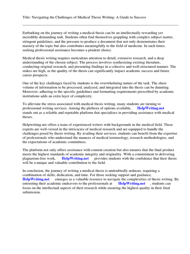 Medical Thesis Guidelines | PDF | Computers | Career & Growth Medical Thesis Guidelines | PDF | Computers | Career & Growth