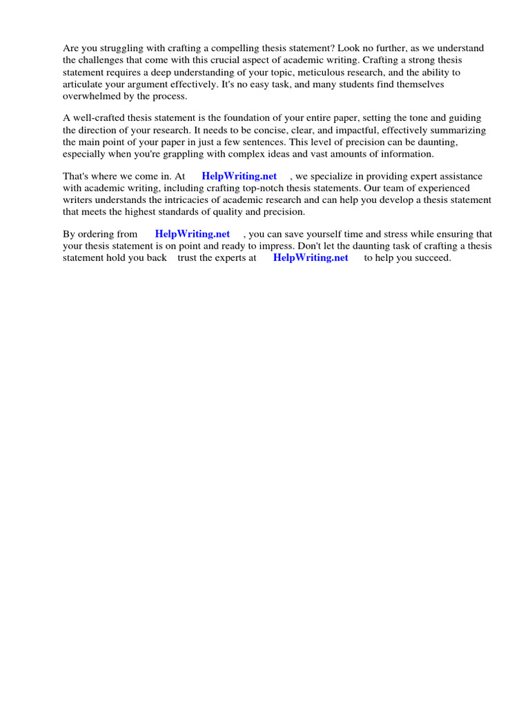 Contoh Thesis Statement Yang Bagus | PDF