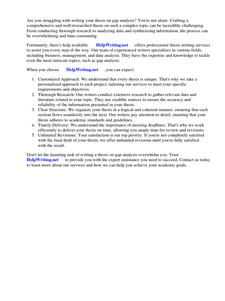 Thesis on Gap Analysis | PDF | Analysis | Goal Thesis on Gap Analysis | PDF | Analysis | Goal