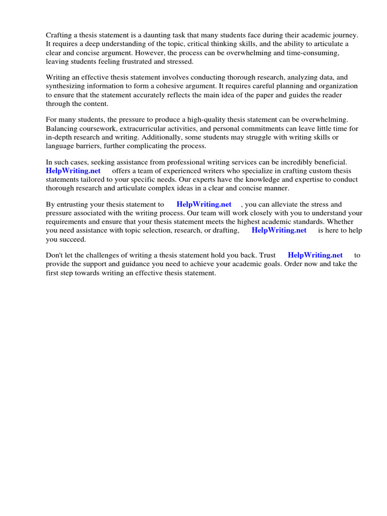 What Will Help You Write An Effective Thesis Statement | PDF | Thesis ...
