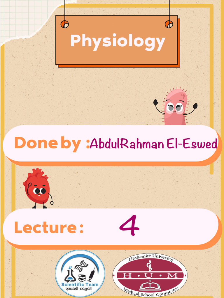 Physiology Lec4 AbdulrahmanEl Eswed | PDF | Osmosis | Cell Membrane