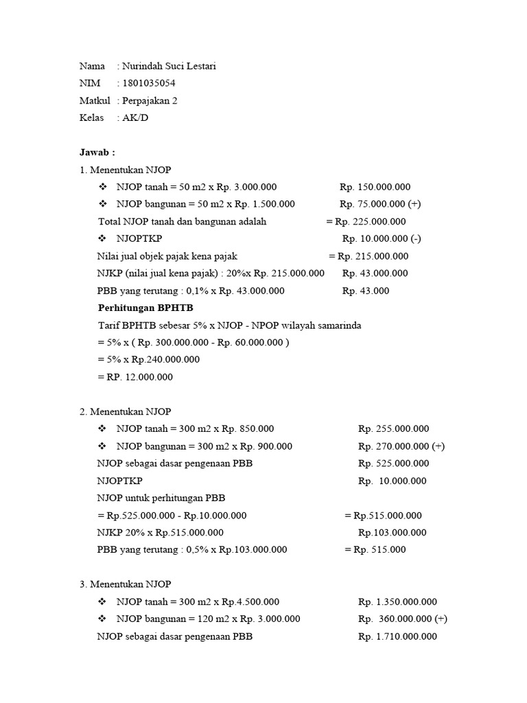 Perhitungan PBB | PDF