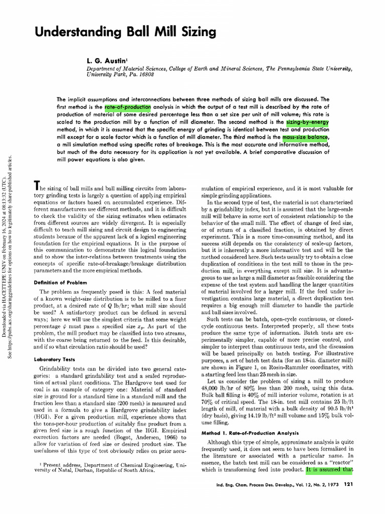 Understanding Ball Mill Sizing | Download Free PDF | Mill (Grinding ...