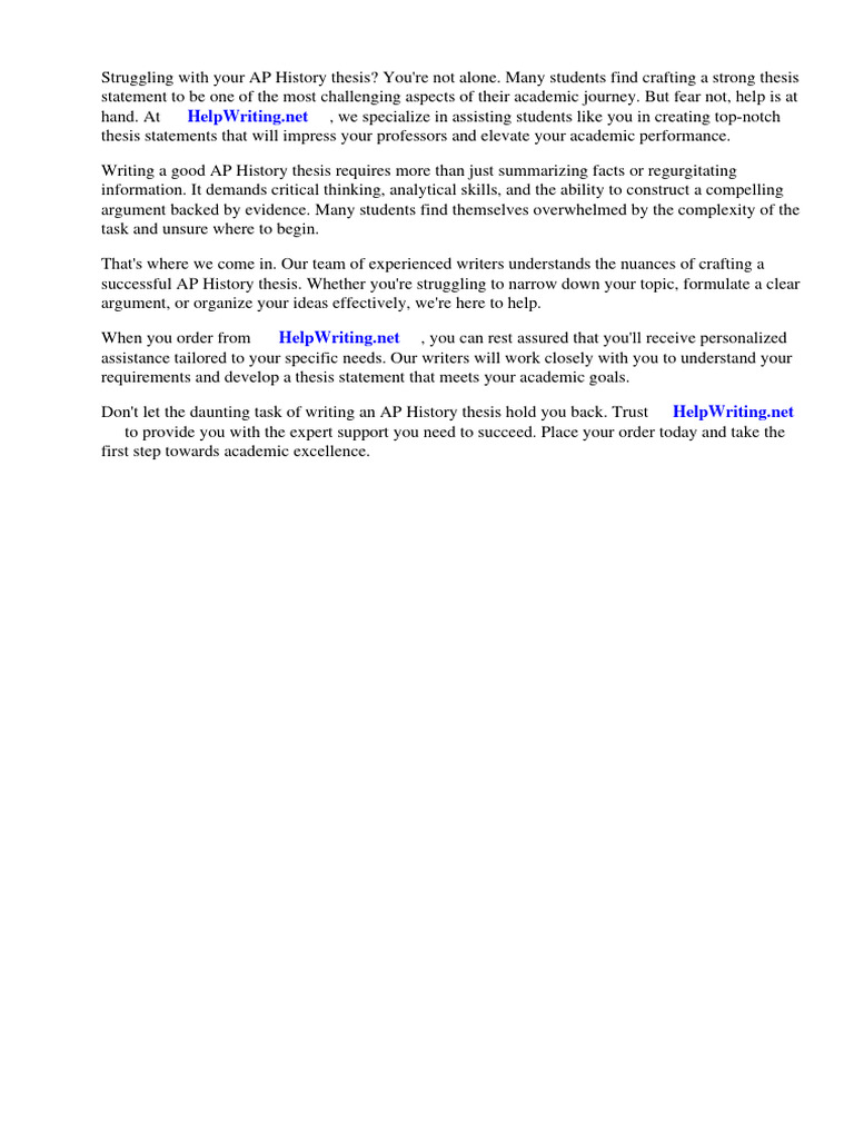 Crafting AP History Thesis Statements | PDF | Career & Growth