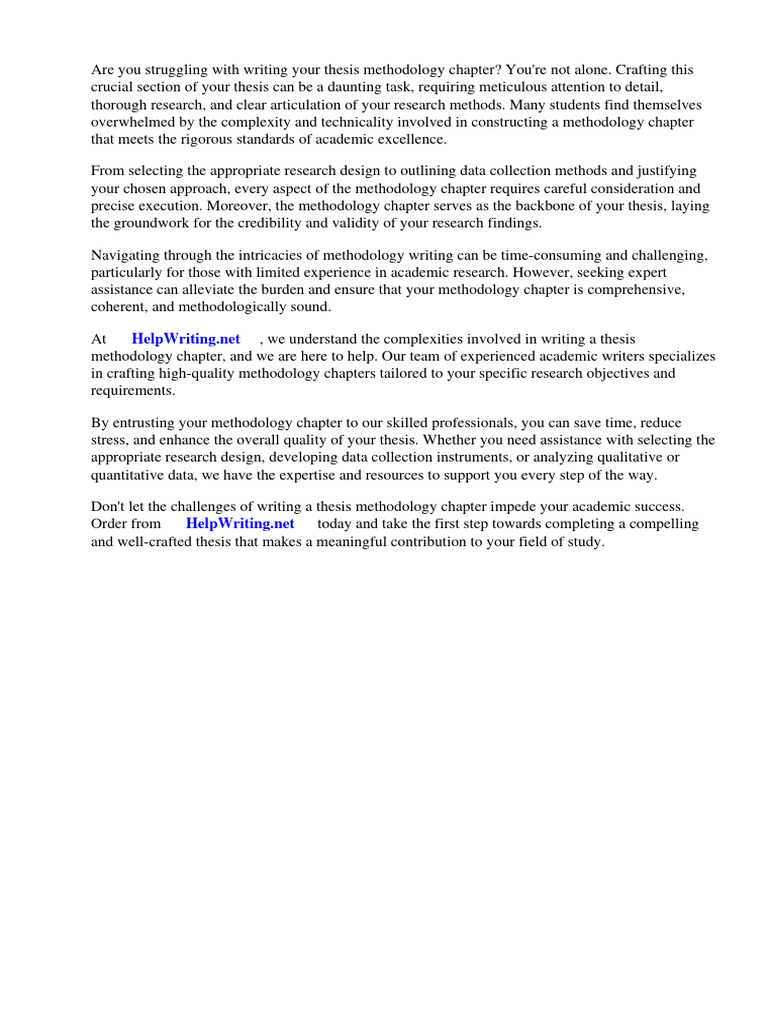 Methodology Chapter Thesis Example | PDF | Career & Growth | Business