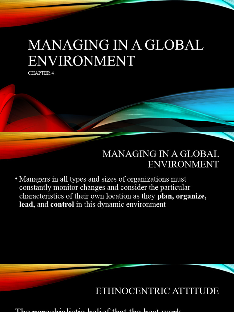 Chapter 4 - Managing in A Global Environment | PDF | Multinational ...