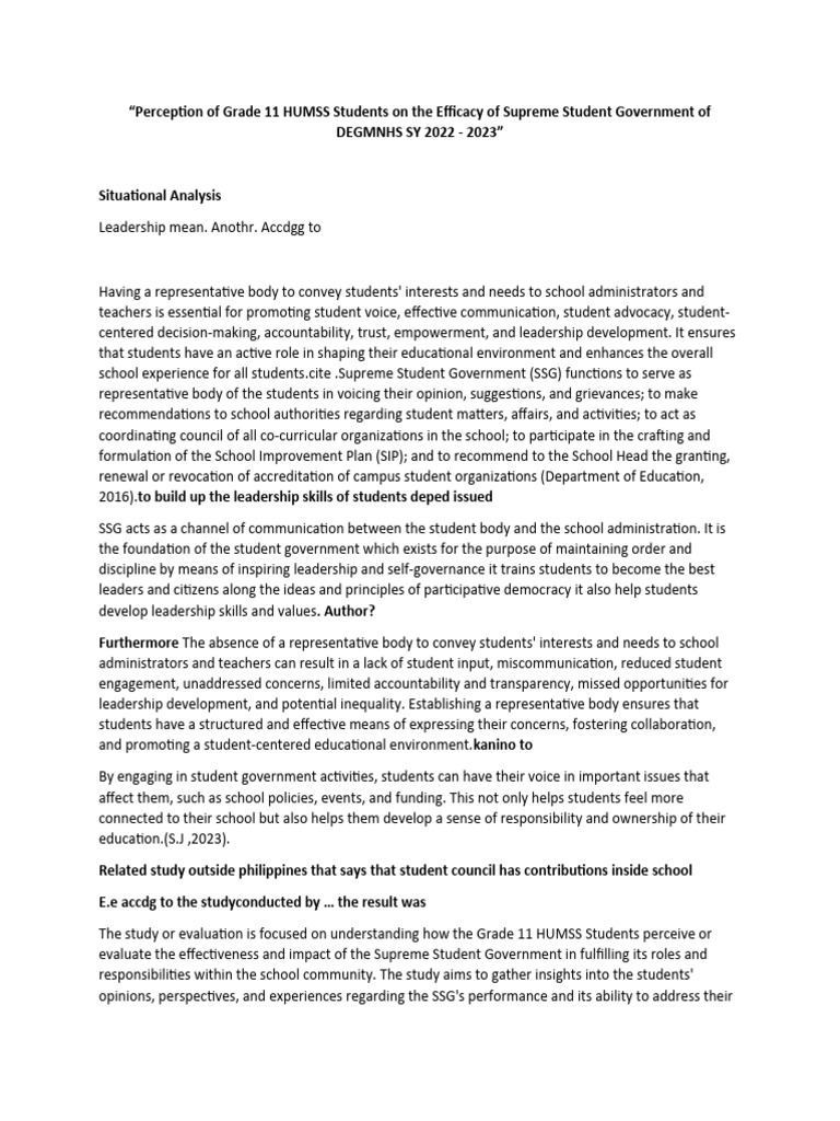 Perception-of-Grade-11-HUMSS-Students-on-the-Efficacy-of-SSG (Ud Comp) | PDF