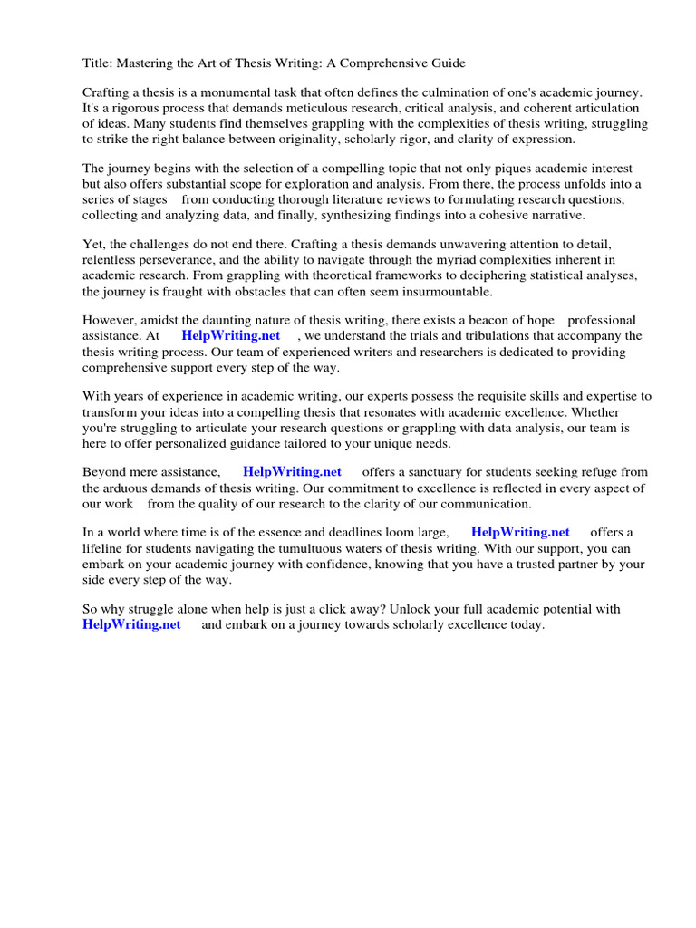 Thesis Defense Essay Example | PDF | Thesis | Essays