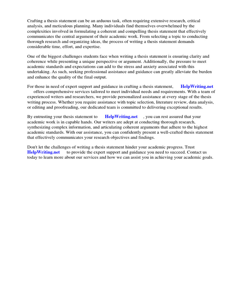 Thesis Statement Outline Sample | PDF | Essays | Thesis