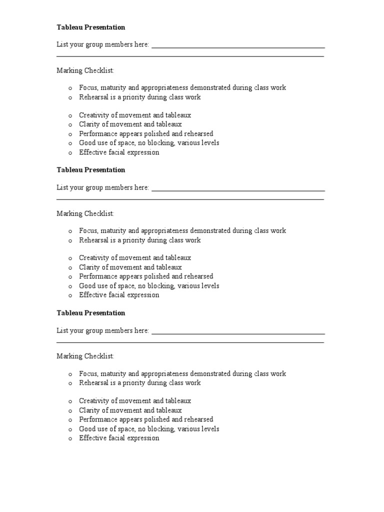 Tableau Presentation Rubric: Guidelines for Evaluating Student ...