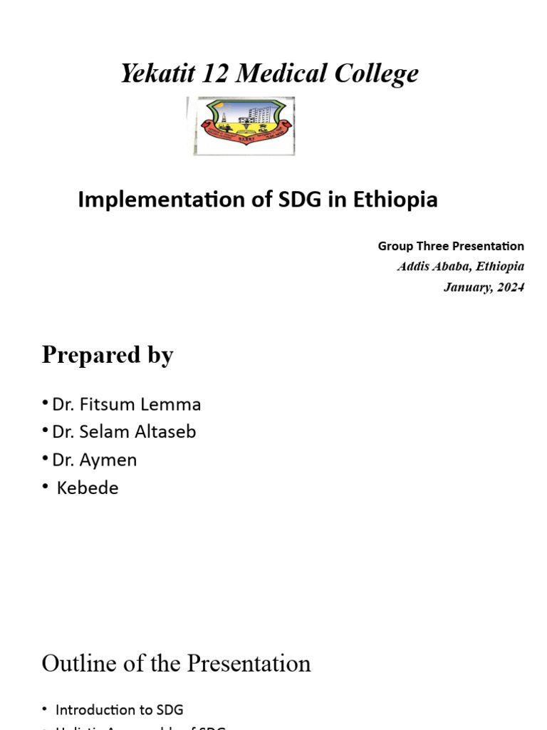 Implementation of SDG in Ethiopia - G3 | PDF