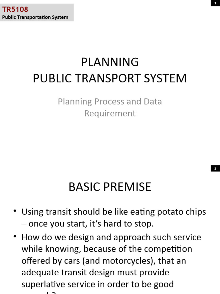 2 - Transit Planning & Network Design | PDF | System | Public Transport