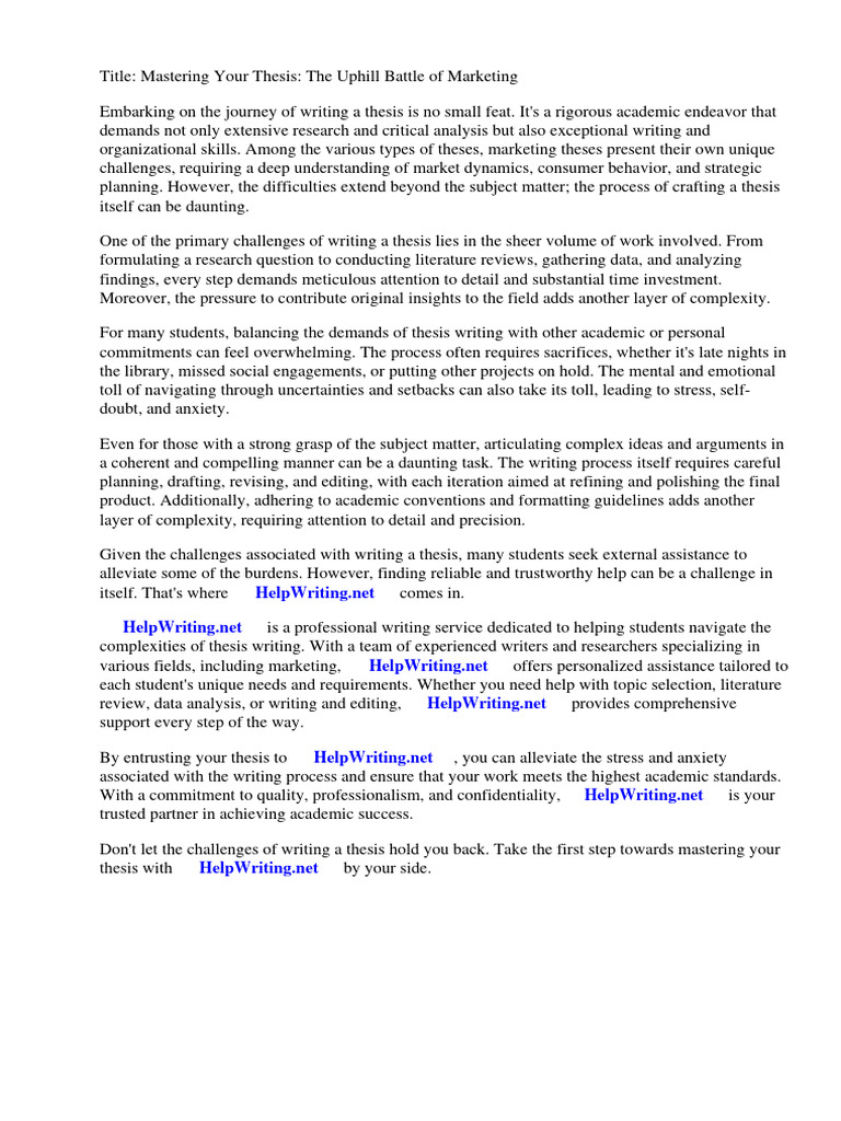 Thesis Marketing | PDF | Marketing | Thesis