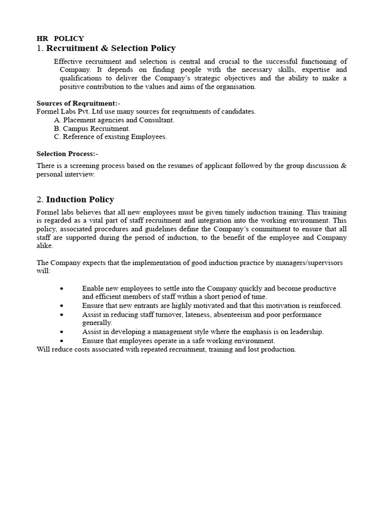 HR Policy | PDF