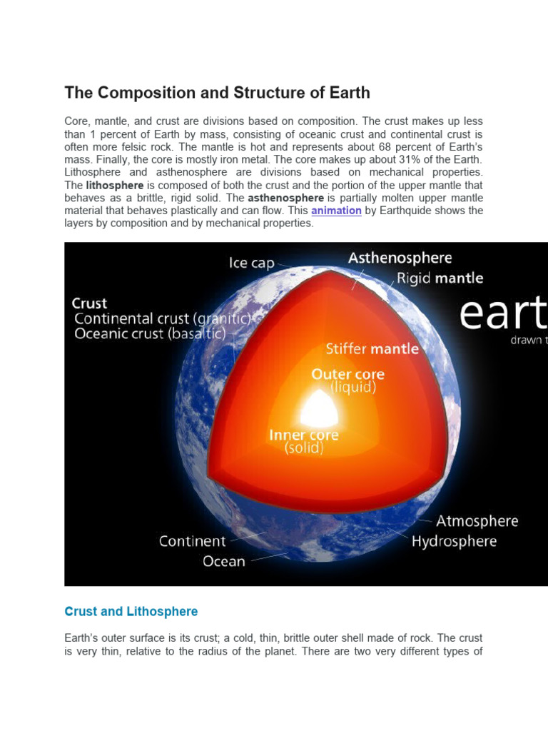 The Composition and Structure of Earth | PDF