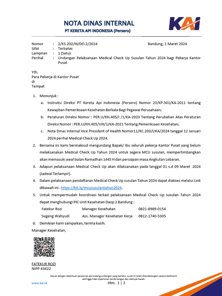 Contoh Medical Cek Up | PDF