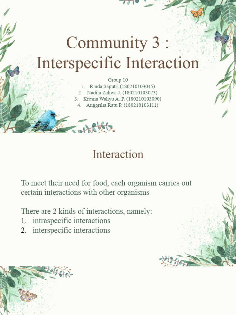 Interspecific Interaction Guide | PDF