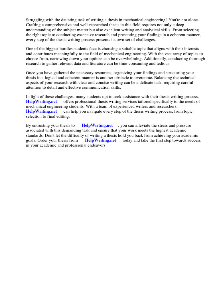 Mechanical Engineering PHD Thesis Topics | PDF