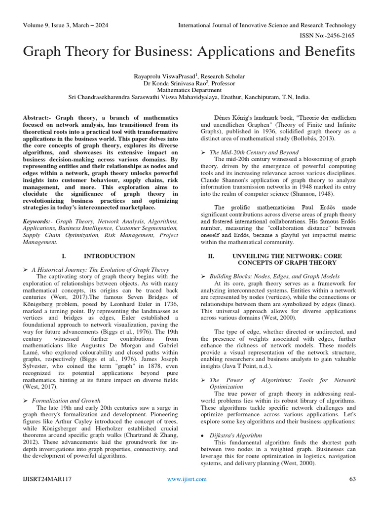 Graph Theory for Business: Applications and Benefits | PDF | Graph Theory | Computer Network