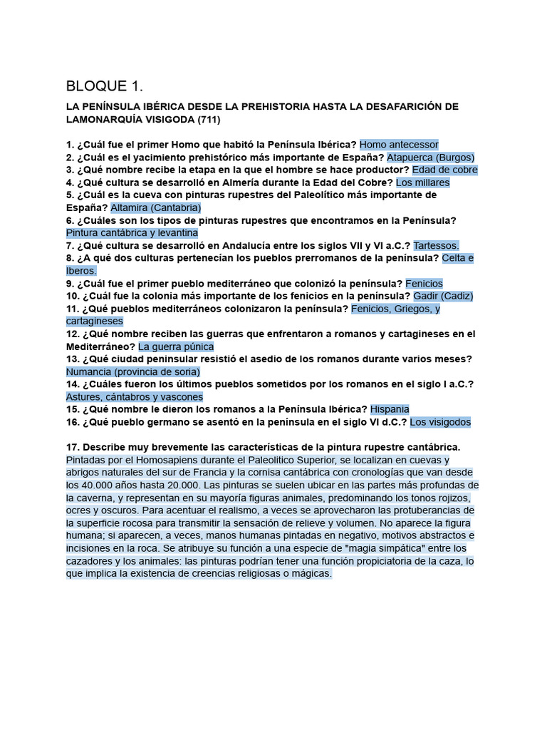 Preguntas Cortas Historia de España | PDF | Imperio español | Al Andalus