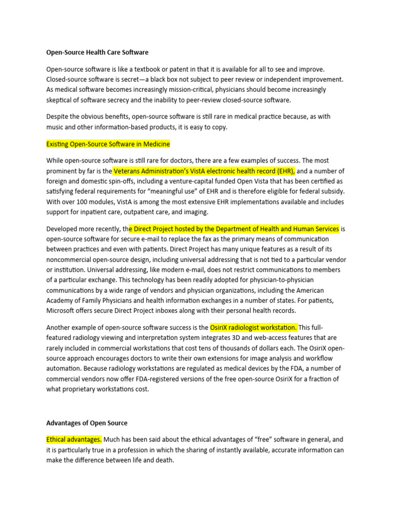 Open Source in Medical Billing Software | PDF | Electronic Health ...