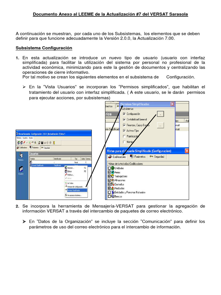 Actualización #7 VERSAT Sarasola: Nuevas Funciones | PDF | Contabilidad ...