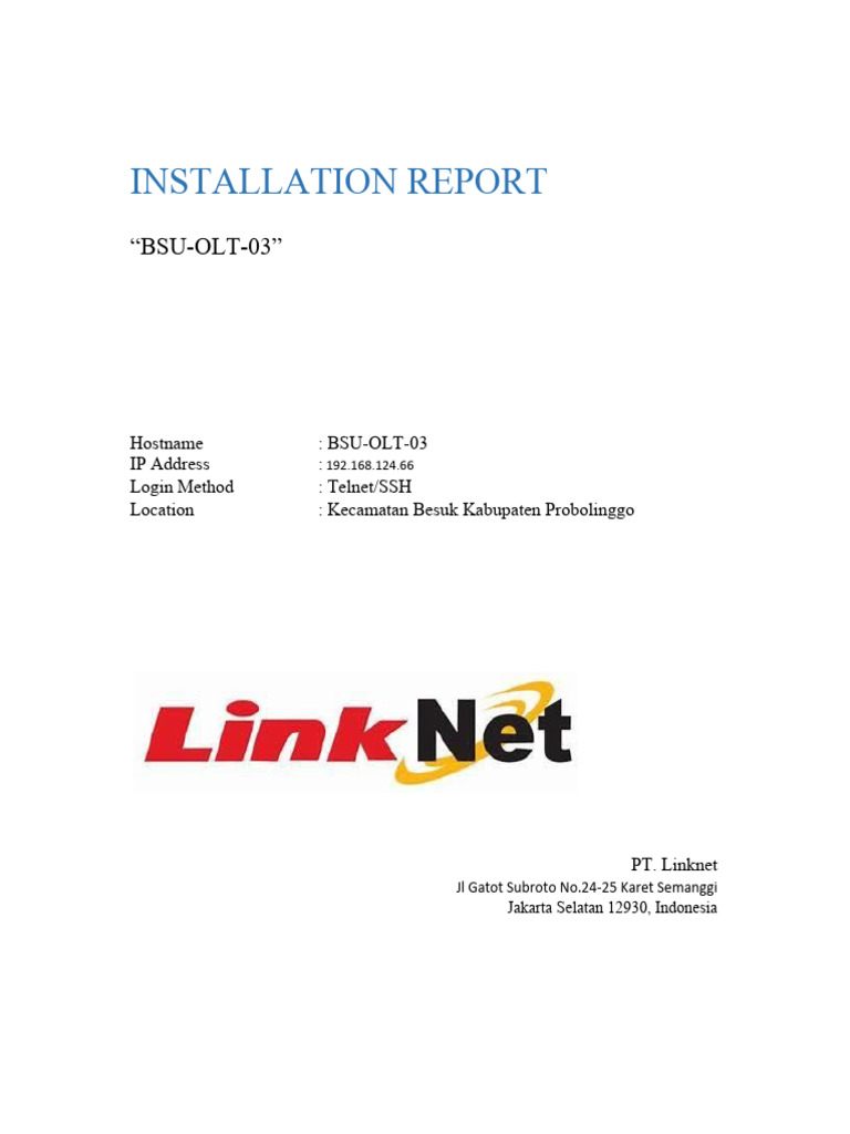 Installation Report BSU03 | Download Free PDF | Computer Standards ...