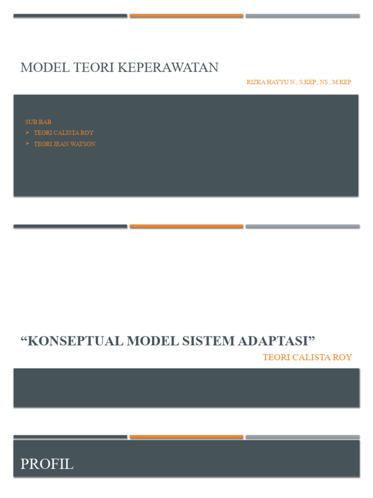 Model Teori Keperawatan Calista Roy Dan Jean Watson | PDF