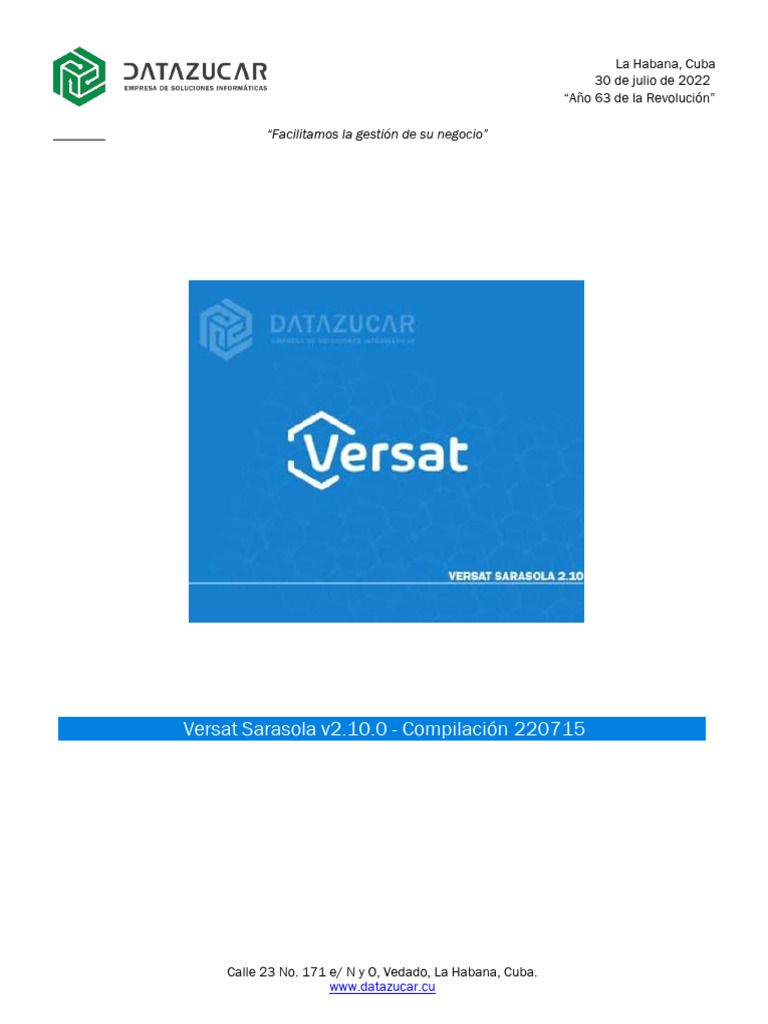 Manual Versat Sarasola 2.10 PDF | PDF | Microsoft Windows | Servidor ...