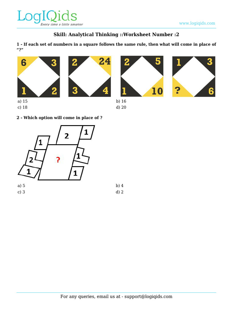 Skill: Analytical Thinking::Worksheet Number:2 | PDF