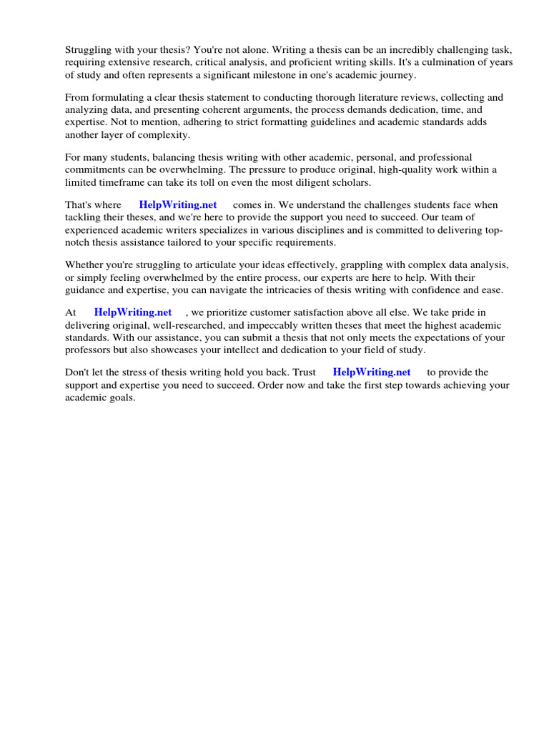 Expert Thesis Writing Assistance | PDF | Foreign Language Studies ...