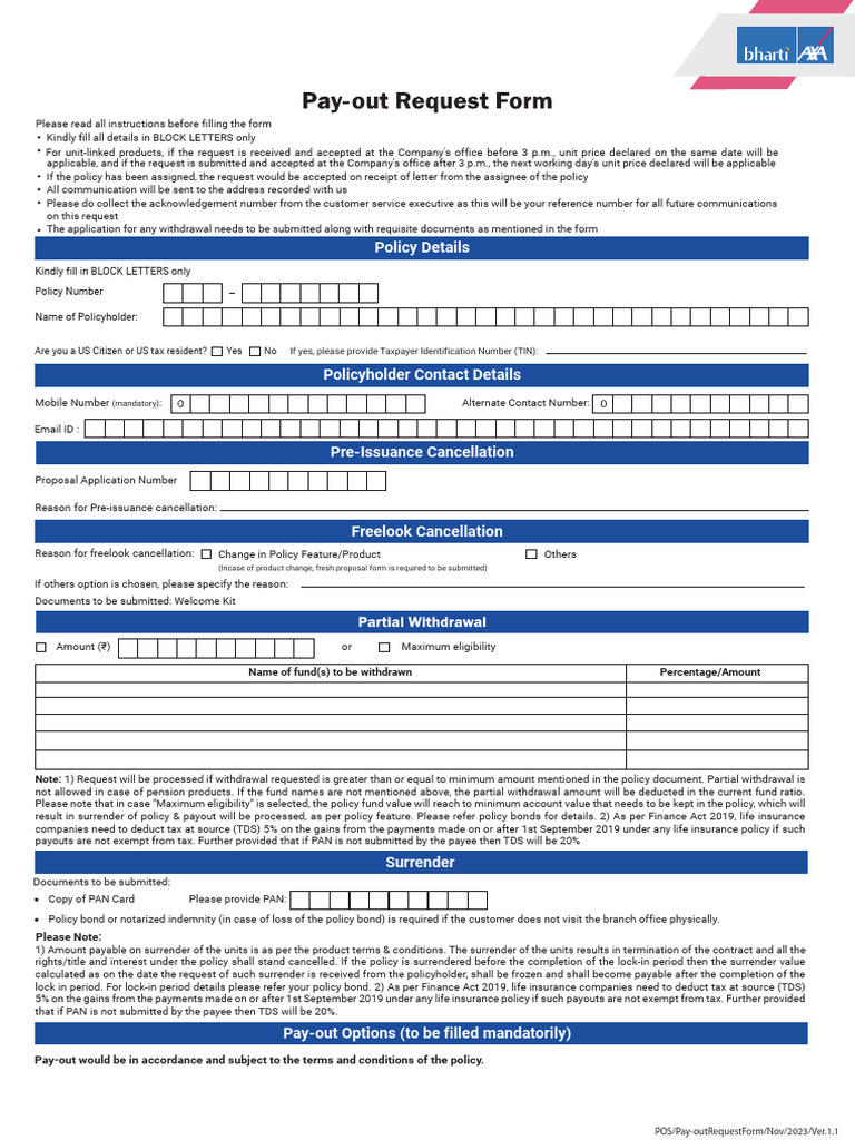 Pay-Out Request Form Ver1.1 | PDF | Business | Finance & Money Management