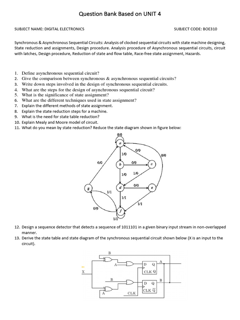 Question Bank Unit 4 | PDF