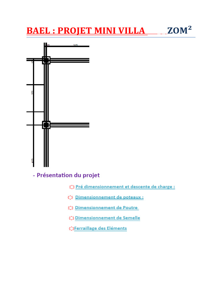 Dimensionnement d'une mini villa BAEL | PDF