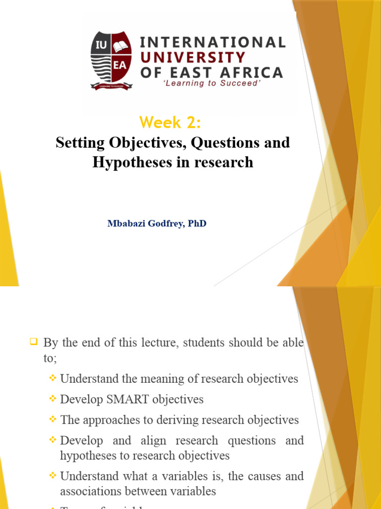 Setting Objectives Questions and Hypotheses in Research | PDF