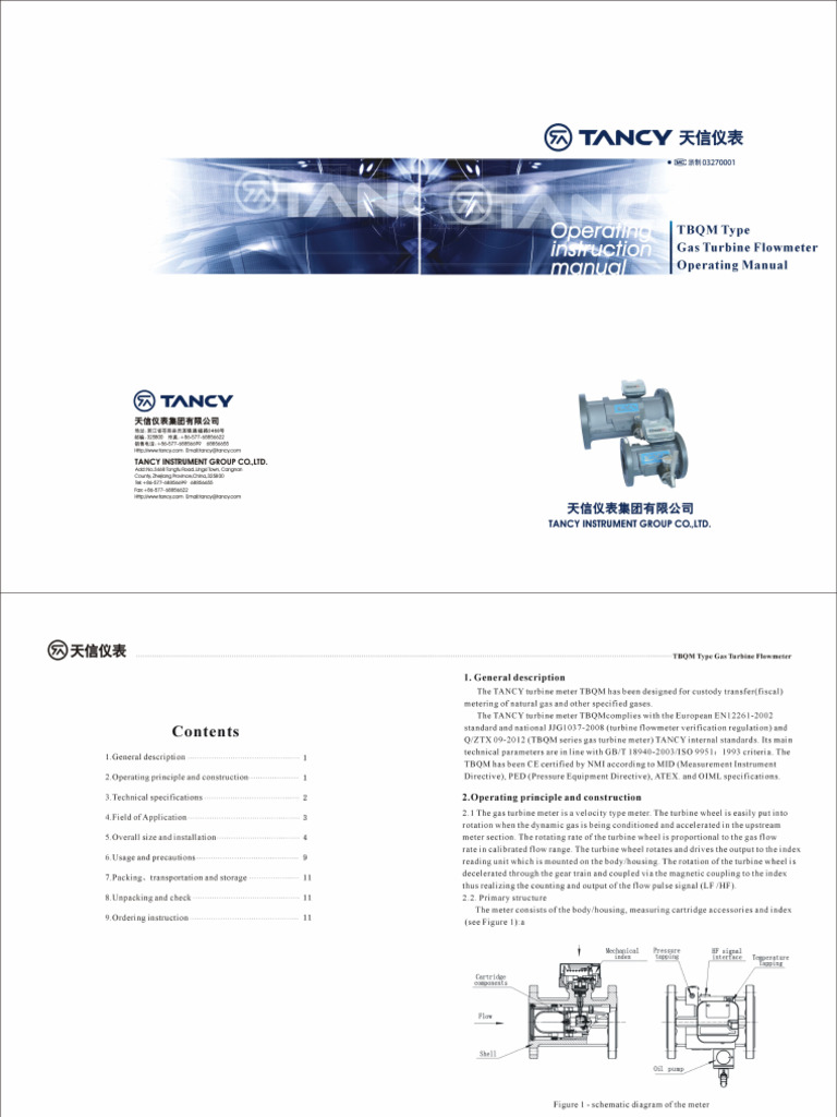 TANCY TBQMturbine Meter (New) | PDF