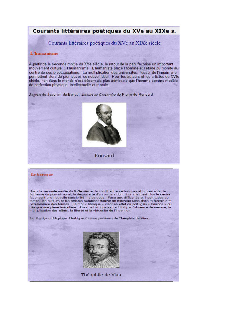 Les Courants Littéraires | PDF